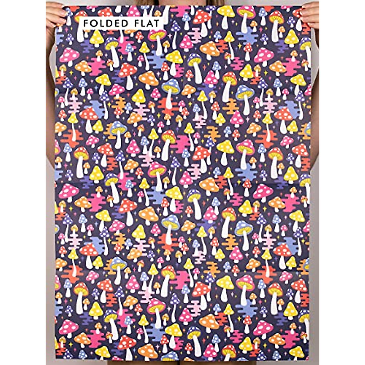 CENTRAL 23 - Navy Blue Wrapping Paper - Colorful Psychedelic Mushrooms - 6 Gift Wrap Sheets - For Men Women Kids - Birthday Wrapping Paper - Eco Friendly - Recyclable