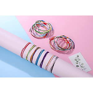 Jovivi 15 Pieces Surfer Wave Friendship Bracelets Set Handmade Waterproof Adjustable Braided Strand String Bracelets Anklets Boho Jewelry for Women