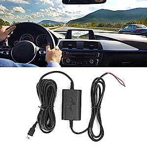 Dash Cam Hardwire, Dash Cam Hardwire Kit 12v 24V to 5V 2.5A Straight Mini USB Step Down Line for Parking Monitoring