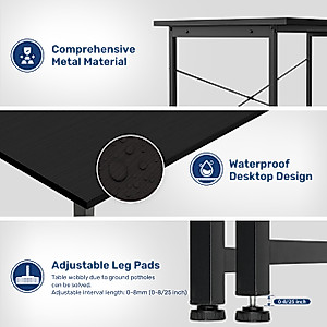 YSSOA Small Space Writing Desk with Headphone Hooks, Modern Simple Design, Suitable for Study, Home Office and Children's Room