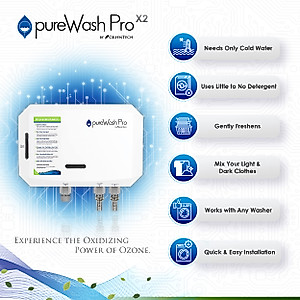 Greentech Environmental pureWash Pro X2 Detergent-Less Laundry System - Ozone Generator for Washing Machines