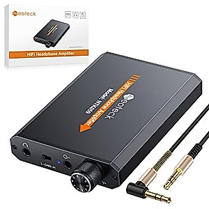 Neoteck Portable 3.5mm Headphone Amplifier Two-Stage Gain Switch, 16-150 Ohm, Aluminum Matte Surface