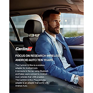 CarlinKit Ai Box CarPlay,Android System+Wireless CarPlay Adapter,Android Auto Wireless 8 Cord,4+64G,4G Cellular,Wireless Android Auto,Built-in Navigation,fit for car from 2017 to Now