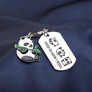 Panda Gift Panda Keychain Animal Lover Gift This is How I Roll (This is How I Roll)