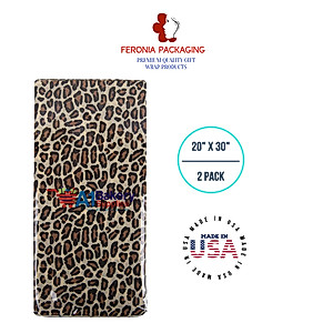 Leopard Tissue Paper 20x30 inch 2 Pack by Feronia Packaging