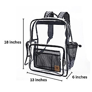 Extra Heavy Duty Clear Backpack, Transparent School Book Bag Boys and Girls, Thick Laptop Bags for for Adults, TPU Bookbags