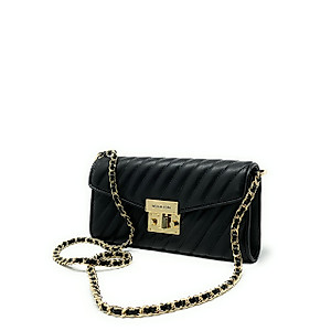 Michael Kors Rose Medium convertible Quilted Leather Shoulder Flap Bag Black