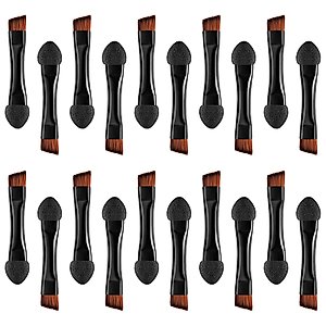 Lurrose Double Sided Eye Shadow Sponge Applicator Eye Brow Make Up Brush Portable Makeup Tool 20pcs (Black)