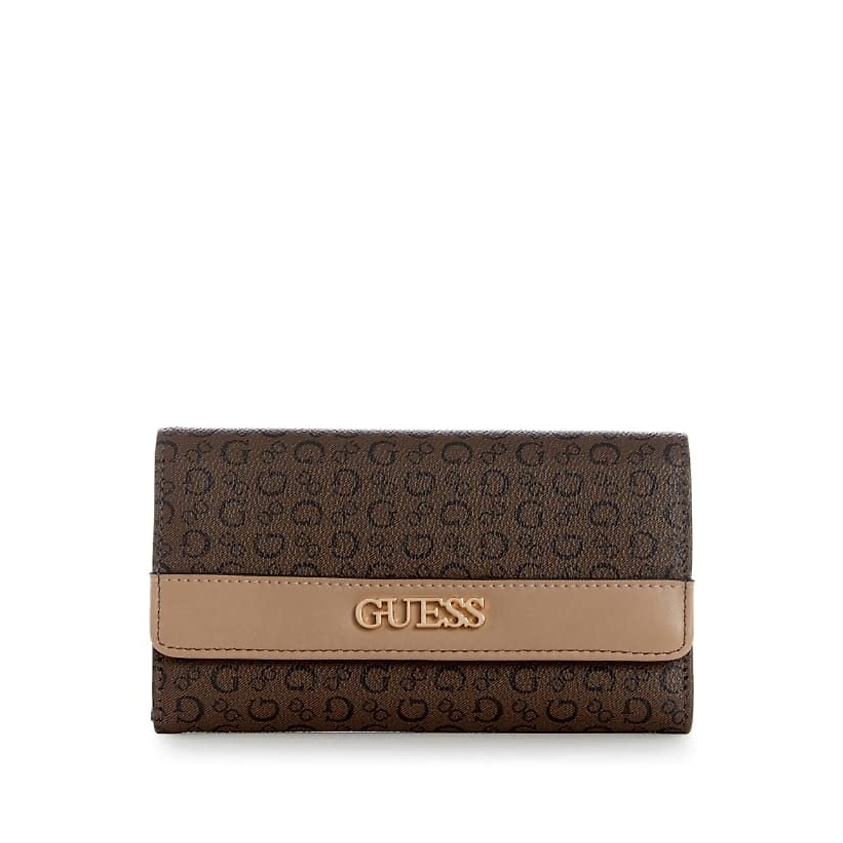 GUESS Factory Women's Ellison Slim Clutch Brown Wallet