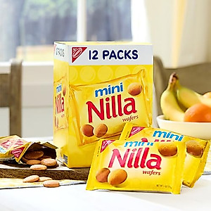 Nilla Wafers Mini Cookies, Vanilla Wafers, 48 Total Snack Packs (4 Boxes)
