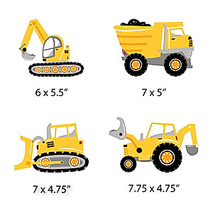 Big Dot of Happiness Dig It - Construction Party Zone - Dump Truck Bulldozer Backhoe Excavator Decorations DIY Baby Shower or Birthday Party Essentials - Set of 20