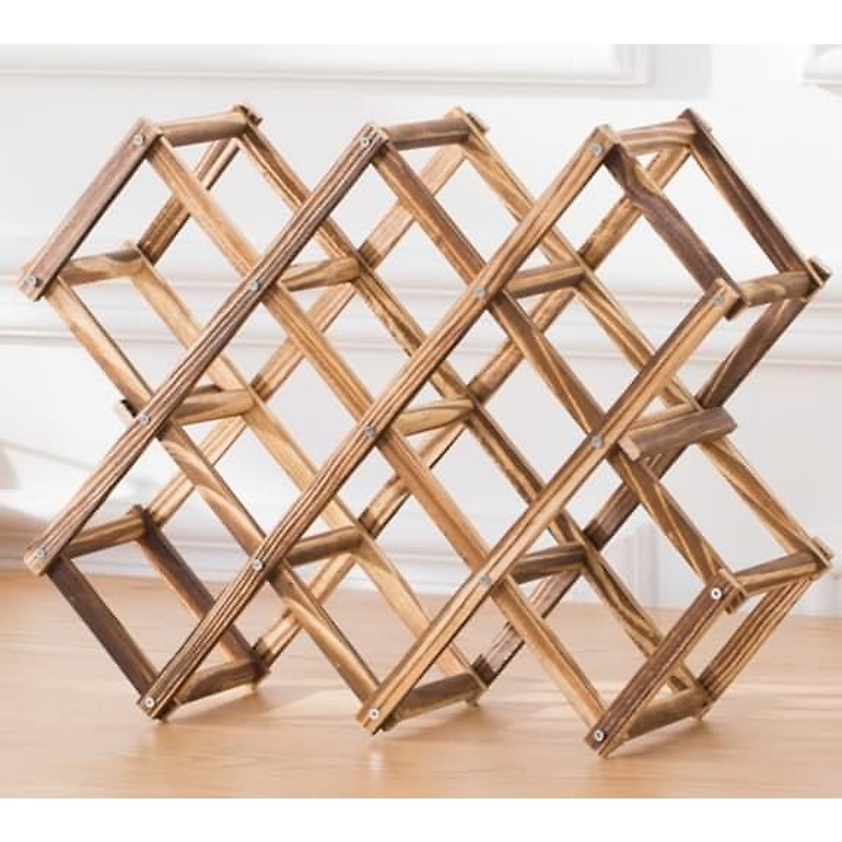 LoongZDD Freestanding Stackable Wine Rack Organizer for Countertop and Cabinets with Foldable Design and Scratch-Resistant Protector