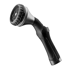 ALMA Garden Hose Nozzle Sprayer HEAVY DUTY SOLID METAL - PREMIUM THUMB CONTROL Garden Hose Sprayer Nozzle - Outdoor Water Hose Nozzle 9 Patterns - Hose Head Attachment Handle Nozzles