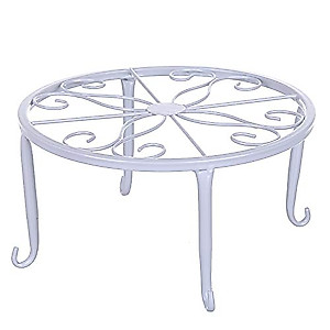 Tosnail 4 Pack 9" Metal Plant Stands for Indoor and Outdoor, Planters Stand, Flower Pots Holder, Beverage Dispenser Stand, Pumpkin Stand for Floor and Tabletop Decoration - White