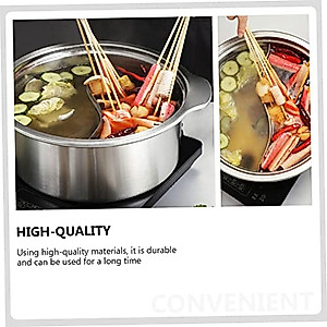 Operitacx 1pc Stainless Steel Skewer Pot Korean Pots for Cooking Stainless Steel Stock Pot Stainless Steel Sauce Pan with Lid Stainless Steel Sauce Pot Induction Cooker Pot Noodles Cooker