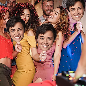 EnjoyView Custom Big Head Cutout on a Stick, Fat Heads, Customize Fun Fathead Cardboard, Personalized Face Signs, Upload Your Photo, Coroplast, 1 Pc, 12” to 18” Tall