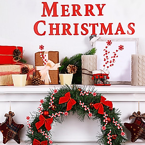 Sggvecsy 36 Pcs Christmas Curly Pick Red White Christmas Picks Christmas Tree Pick Candy Cane Christmas Decorations Christmas Tree Candy Shape Ornaments for Home Vase Wreath DIY Craft Xmas Tree Topper