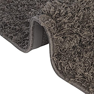 Rugs.com - Über Cozy Solid Shag Collection Rug – 5' x 8' Graphite Gray Shag Rug Perfect for Bedrooms, Dining Rooms, Living Rooms, 5 x 8 Feet