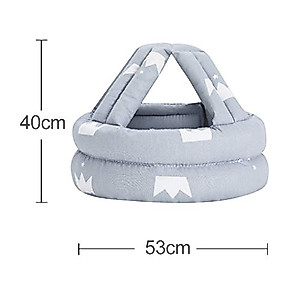 Cute Baby Safety Helmet Toddler Head Protection Adjustable Baby Bumper Hat Head Cushion Helmet Bumper Bonnet Gray