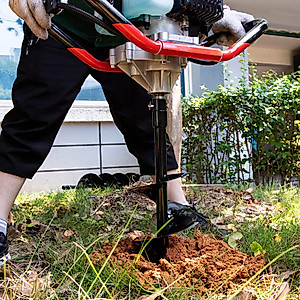 Earth Auger Drill Bit,7/8" Shaft & 31” Length Augers for Gasoline Earth and Ice Auger Power Heads (6 Inch, Black Post Hole Digger)