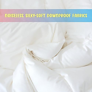 Baby Crib Comforter/Duvet/Blanket All Season 100% Natural White Goose Down Filled,Noiseless 500 Thread Count 100% Cotton Fabric 750+Fill Power (White, 33x43in)