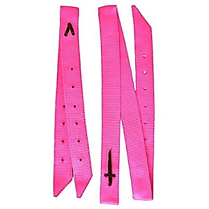 Showman Premium Quality Nylon Off Billet and Tie Strap Set. 2ply Premium Webbed Nylon (Red)