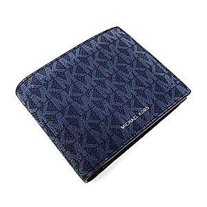 Michael Kors Men's Leather Cooper Billfold Wallet with Passcase, Card Slot (Admiral Blue)