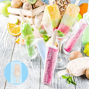 MSLOVE 400Pcs Popsicle Bags Sealable, Ice Cream Bags For Ice Pop, Self-adhesive Plastic Wrappers, 8.27in x 3.15in