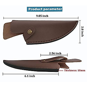 Kitory Leather Knife Sheath 6 inch Boning Knife Practical Soft Leather Sheath with Belt Loop Good for Protect Fixed Blade & Carry Out