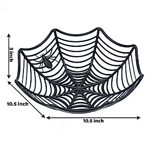 JOYIN 5 Halloween Spider Web Plastic Basket Bowls for Halloween Trick or Treat Hand Grabbing Candy Holder Bowls, Truck or Treat Spider Web Party Supplies Decoration