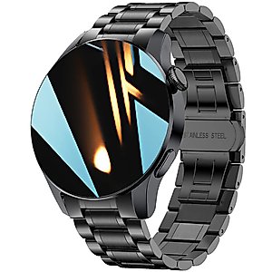FILIEKEU Men Women Smart Watch Bluetooth Calls Heart Rate Sleep Monitor Steps Mens Smart Watch IP67 Waterproof Fitness Tracker Casual Black Stainless Steel Smart Watches for Android iOS