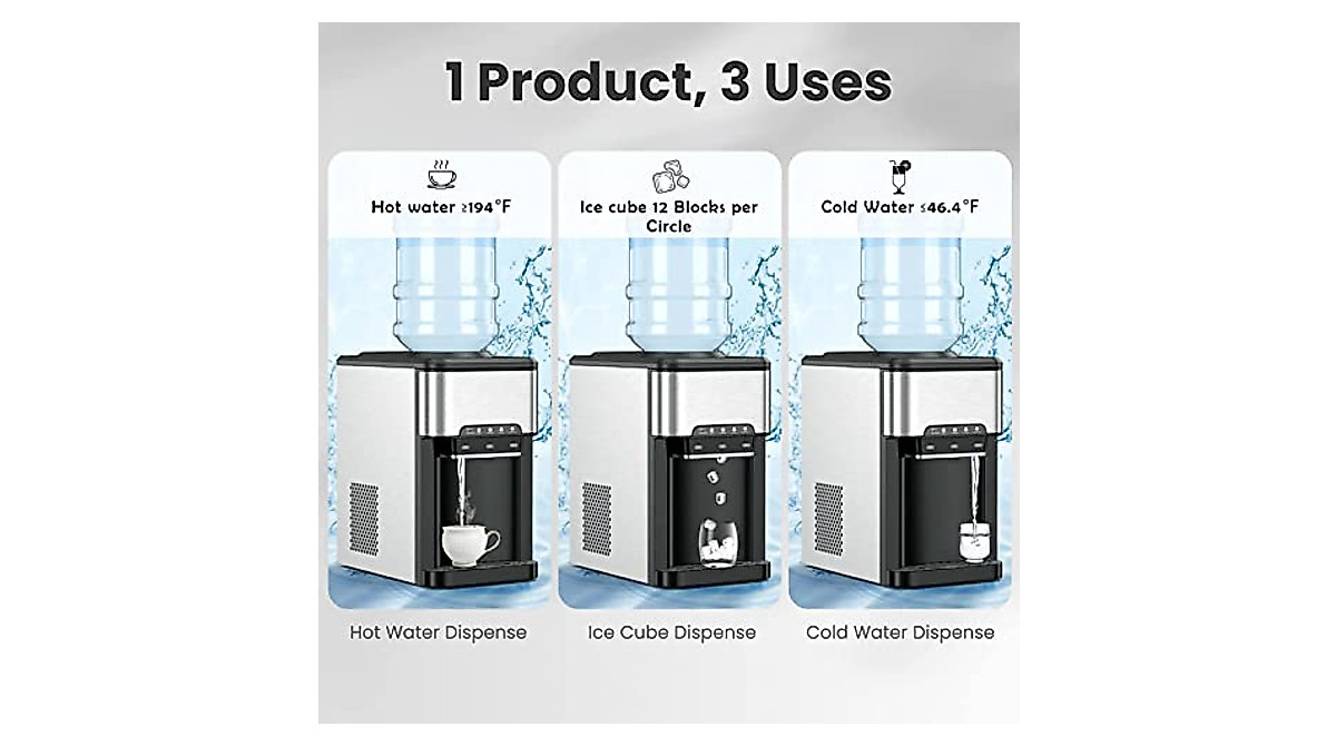 Water Dispenser with Ice Maker - Hot, Cold & Ice 3-in-1 Cooler