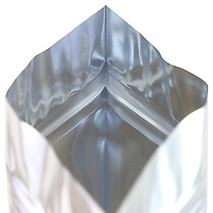 QQ Studio 100 Shiny Colored Aluminum Mylar Foil Clear Window Reclosable QuickQlick™ Stand-Up Bags (4.25" x 6.25", Silver)