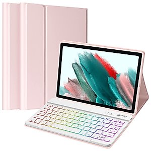 Backlit Keyboard Case for Galaxy Tab A8 10.5 Inch 2022, Detachable Wireless Keyboard, Protective Cover Case Compatible with Samsung Galaxy Tab A8 10.5" SM-X200 X205 X207 Tablet, Pink