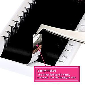 Eyelash Extensions C Curl Individual Lashes Not Easy Fans 0.07mm 20-25mm Mixed Tray Faux Mink Eyelash Extension Supplies Classic Lash Extensions Professional Salon Use by FADVAN (0.07mm-C, 20-25mm)