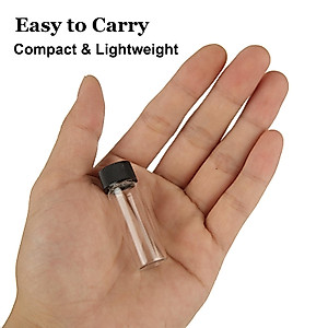 LDHHYH 100 Pack 4ml Clear Glass Vials with Black Plastic Screw Caps, Small Liquid Sample Glass Vial, Leak-Proof Glass Bottles for Essential Oil, Reagent, Seeds