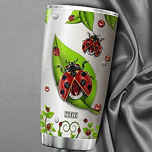 ZOXIX Personalized Name Tumbler Cute Insect Animal Coffee Cup With Lid 20oz Stainless Steel Travel Mug Birthday Present For Women Who Love Animals Gift Ideas