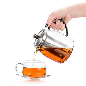 Tealyra - 12 pcs Blooming Tea and 30.5-ounce Glass Teapot Set - 12 Variety Flavors of Finest Flowering Teas - All Tea Balls Individually Sealed - Great Gift Bloom Teas Box