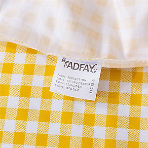 FADFAY Yellow Plaid Duvet Cover Set Twin XL 100% Cotton Soft Grid Bedding Reversible Gingham Checker Bedding with Zipper Closure 3Pcs, 1Duvet Cover & 2Pillowcases,Twin Extra Long Size for Dorm Room
