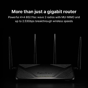 Synology RT2600ac – 4x4 dual-band Gigabit Wi-Fi router, MU-MIMO, powerful parental controls, Threat Prevention, bandwidth management, VPN, expandable coverage with mesh Wi-Fi
