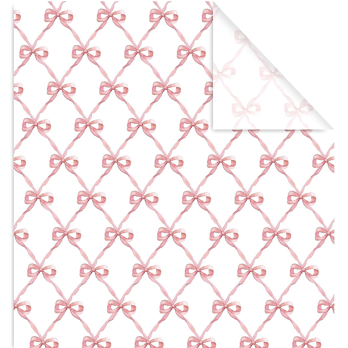 JarThenaAMCS 6 Sheets Pink Bow Wrapping Paper -Not Roll- Gift Wrap Paper Folded Flat Large Craft Paper for Birthday Baby Shower Party Supplies, 27.6 x 39.4 Inch