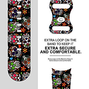 AMCUTE Compatible with Samsung Galaxy Watch 4 Bands,No Gap Comfortable Silicone Band Replacement Strap Compatible for Galaxy 2021 Watch4 Classic 46mm/Classic 42mm/Watch 4 40mm 44mm Men Women (Colored Skull)