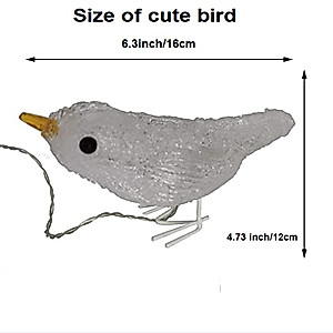 Acrylic String Birds 3 PCS Lighted Cool White Xmas Decorations Indoor Outdoor Holiday Decorations for Yard Garden Bar Party Cute Birthday Gifts Timer Battery Operated G-B006A