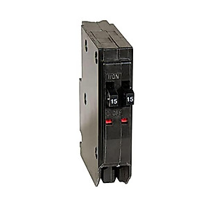 Square D by Schneider Electric QOT1515CP 15A/15A TANDEM Circuit Breaker, 2 x 15 Amp, Black
