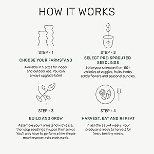 Lettuce Grow Farmstand with Glow Rings (Farmstand Only, No Seedlings Included) | 36-Plant Hydroponic System | Vertical Garden | Large Home Garden w/Self Watering Pump, BPA-Free Food Grade | 6’ 1”