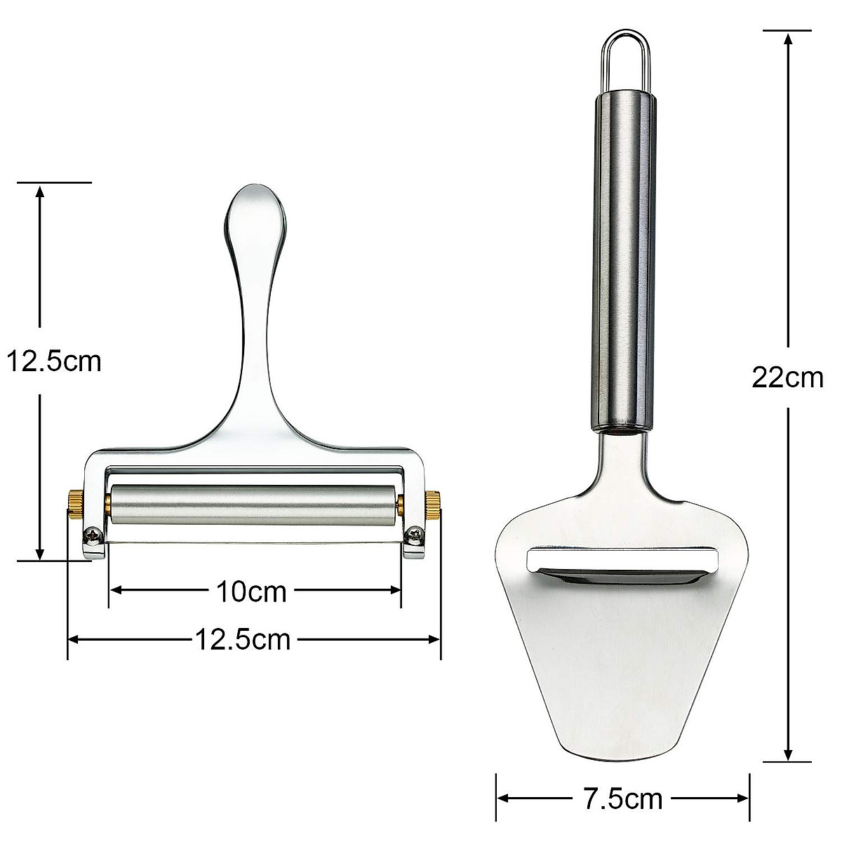 Mudder 2 Pieces Cheese Cutter,Adjustable Thickness Stainless Steel Wire Cheese Slicer with Cheese Plane Tool for Soft, Semi-Hard, Hard Cheeses Kitchen Cooking Tool for Kitchen Cooking