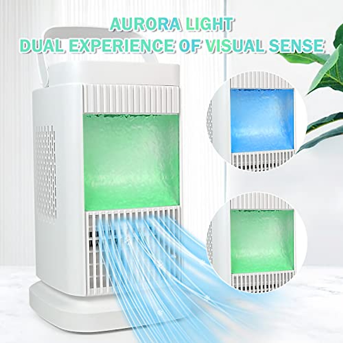 JOYENERGY Portable Air Conditioner Fan, Innovative Semiconductor Refrigeration, Personal Fan with 4 Wind Speeds, Desk Cooling Fan for Home, Travel and Office