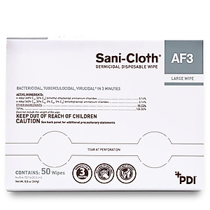 PDI H59200 Sani-Cloth AF3 Wipes, Large Individual Packets, 5" x 8", Fragnance free, White