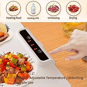 Tempmaster Adjustable Warming Tray, Roll up Heating Tray for Food Electric Warming Tray with Adjustable Temperature, Heating Tray with Nano Coating Silicone Heating Mat for Food, Daily Use (White, 1)
