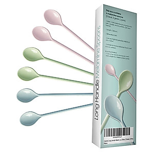 Gohh Long Handle Spoons 7.2 Inch: Latte Machiatto, Tall Iced Tea, Ice Cream Sundae, Coffee, Tea, Cocktail or Hot Chocolat Stirring Longdrink Spoons, Set of 6